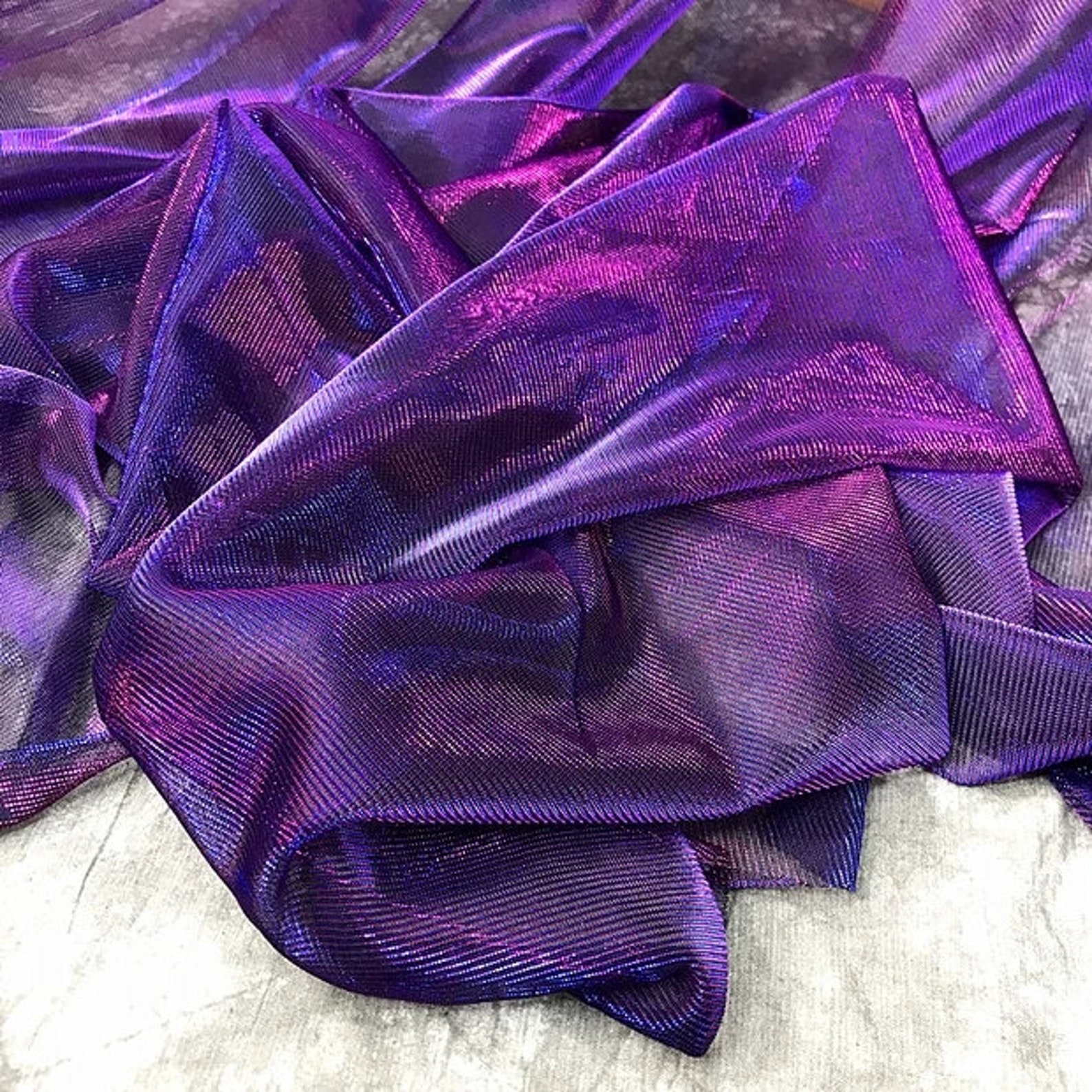 1yard Iridescent Purple Blue Mesh,2way Stretch Soft Smooth Magic ...