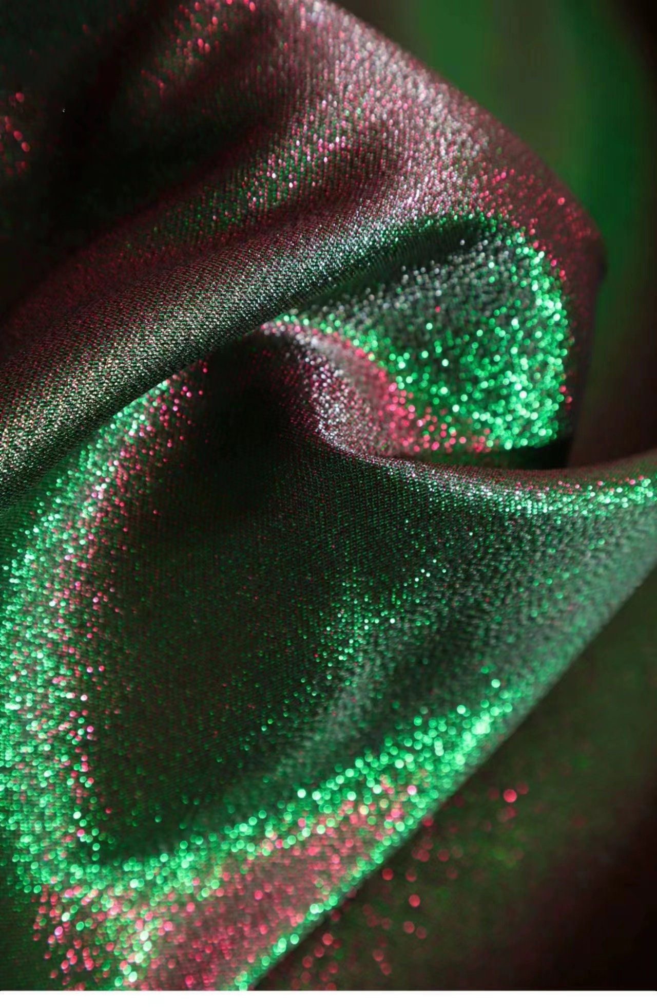 Iridescent Red Green Mermaid Fabric,ombre Gradient Fabric,sparkle Stiff ...