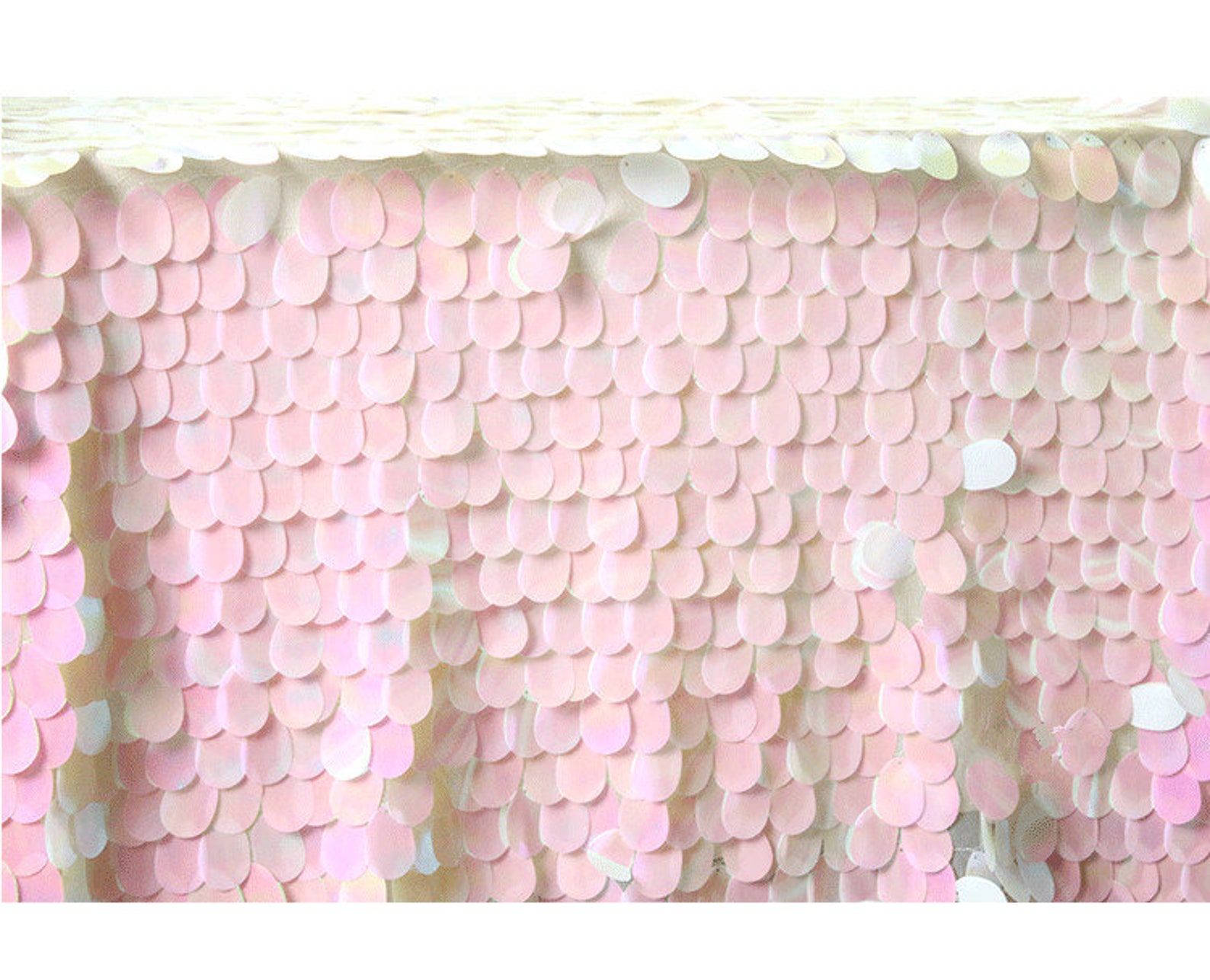 New!!1yard Blush Pink Jumbo Sequin Fabric,dangling Drop Sequin Tear ...