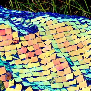 1yard Big Square Sequin Fabric,25mm Big Unicorn Iridescent Sequin ...