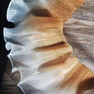 Purple Blue Sheer Pleated Ruffle,gradient Color 3D Folds Ruffle Organza ...