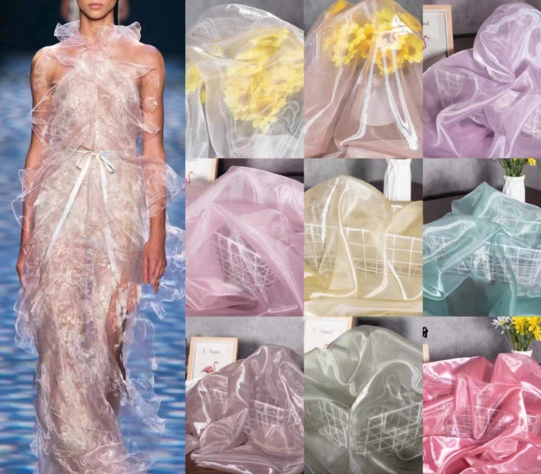 1yard Super Smooth Bright Silk Fabric,high Quality Organza Fabric ...