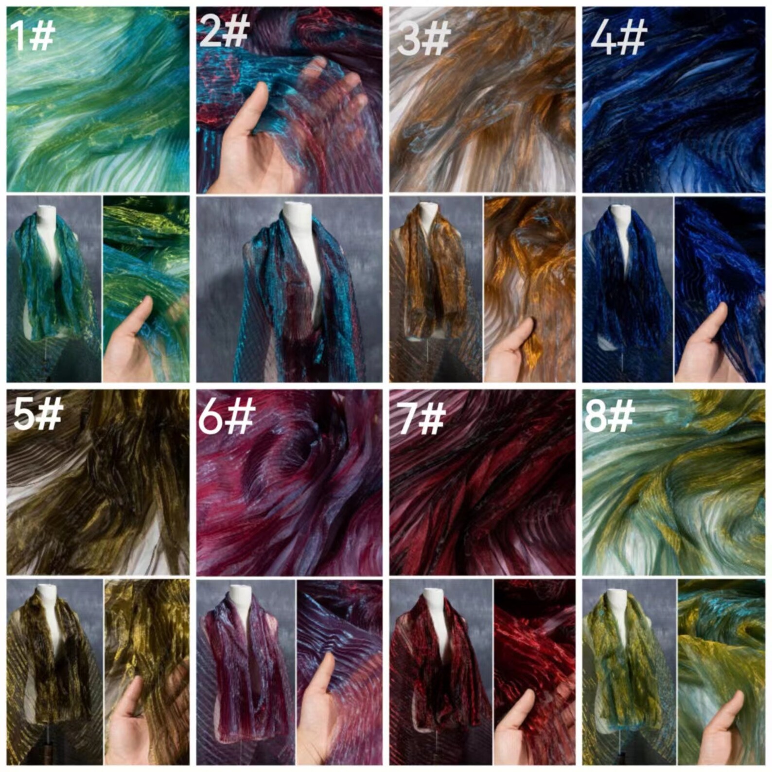 1yard Mermaid Fold Tulle Fabric,magic Organza Fabric,fold Lace Fabric ...