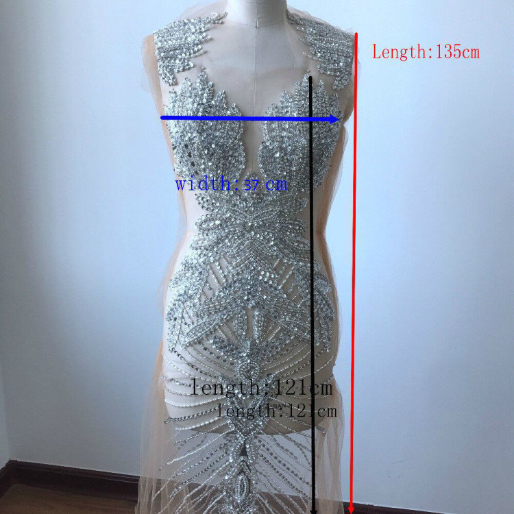 1set of 2 Pieces Silver Beaded Lace Applique,gorgeous Lace Fabric ...