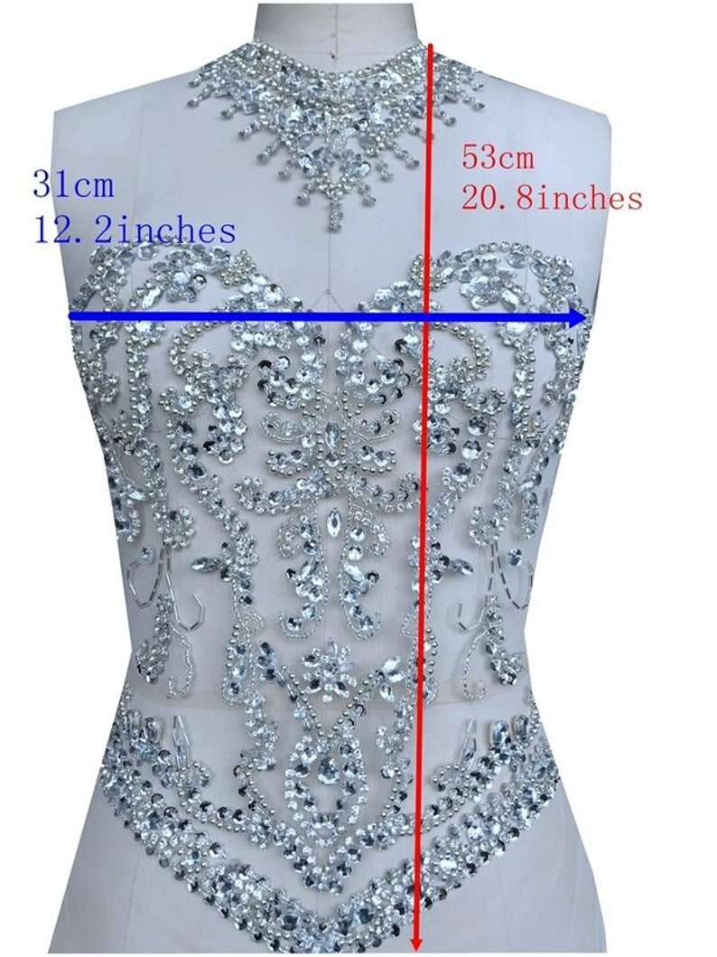 1PC Silver White Beaded Lace Appliquegorgeous Lace - Etsy