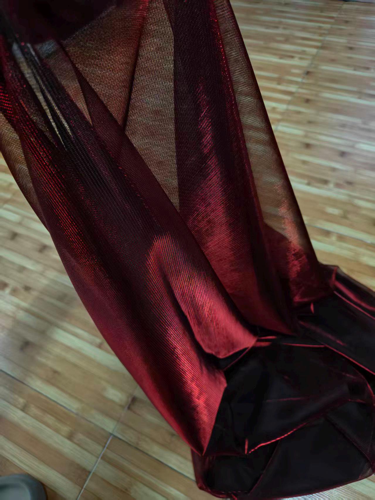 1yard Iridescent Red Black Glowing Fabric,2way Stretch Soft Smooth ...