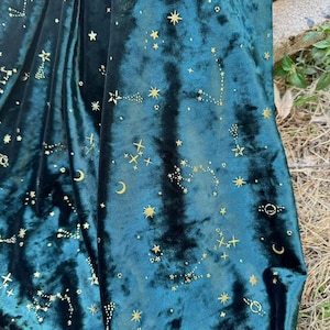 4way Stretch Navy Starry Sky Velvet Fabric,blue Soft Smooth Silk ...