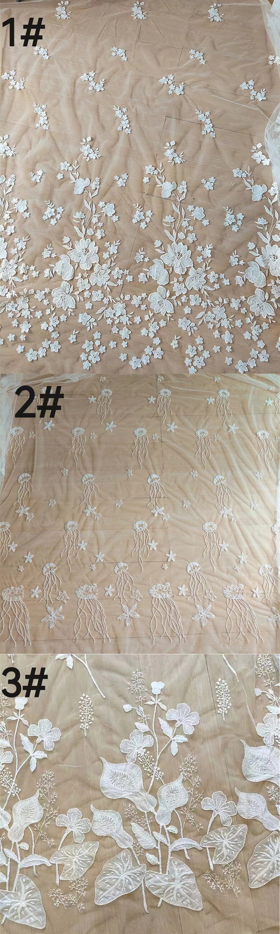 Lotus Flower Lace Fabric,soft Smooth Embroidery Flowers Lace,bridal ...