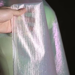 Iridescent Folds Pearl Yarn, Crinkle Sheer Organza Fabric,pleated ...