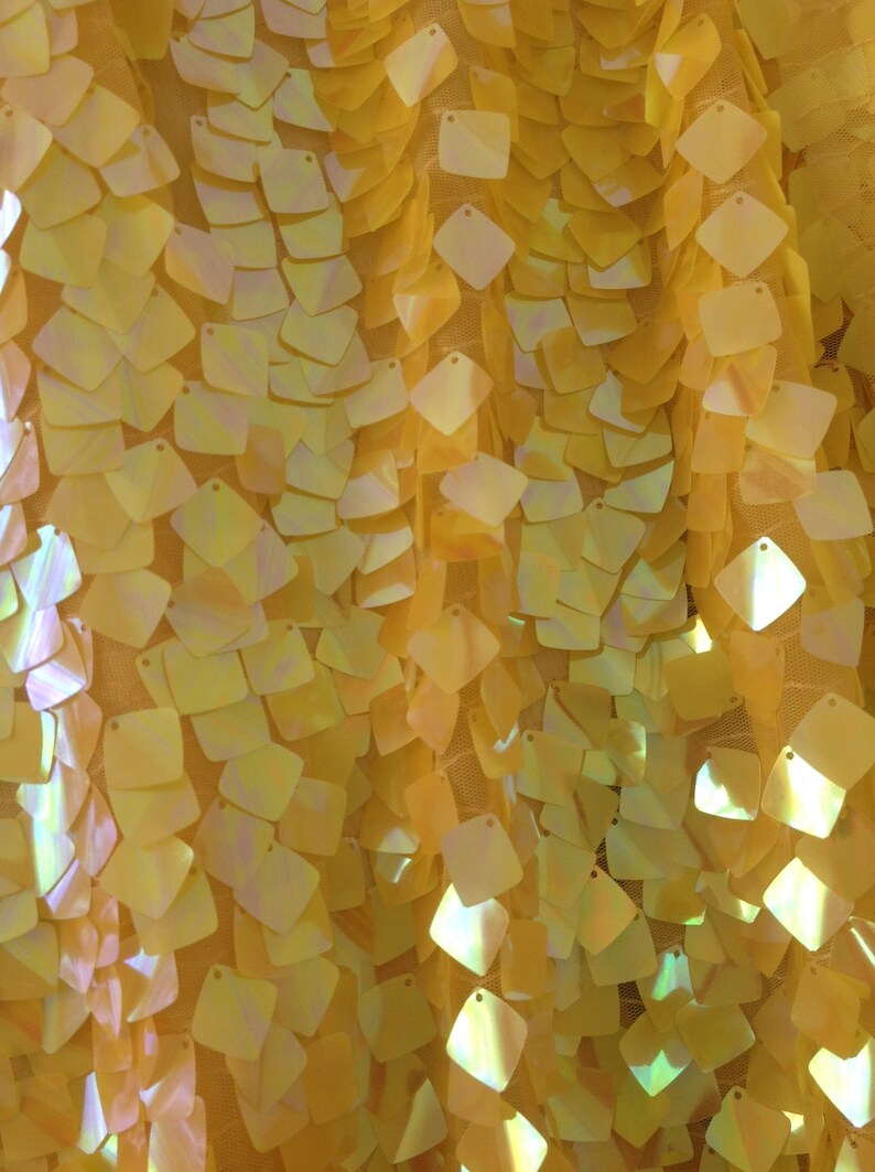 2018 New1 Yard Square Sequin FabricIridescent Yellow Sequin | Etsy