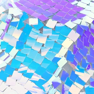 1yard Big Square Sequin Fabric,25mm Big Unicorn Iridescent Sequin ...