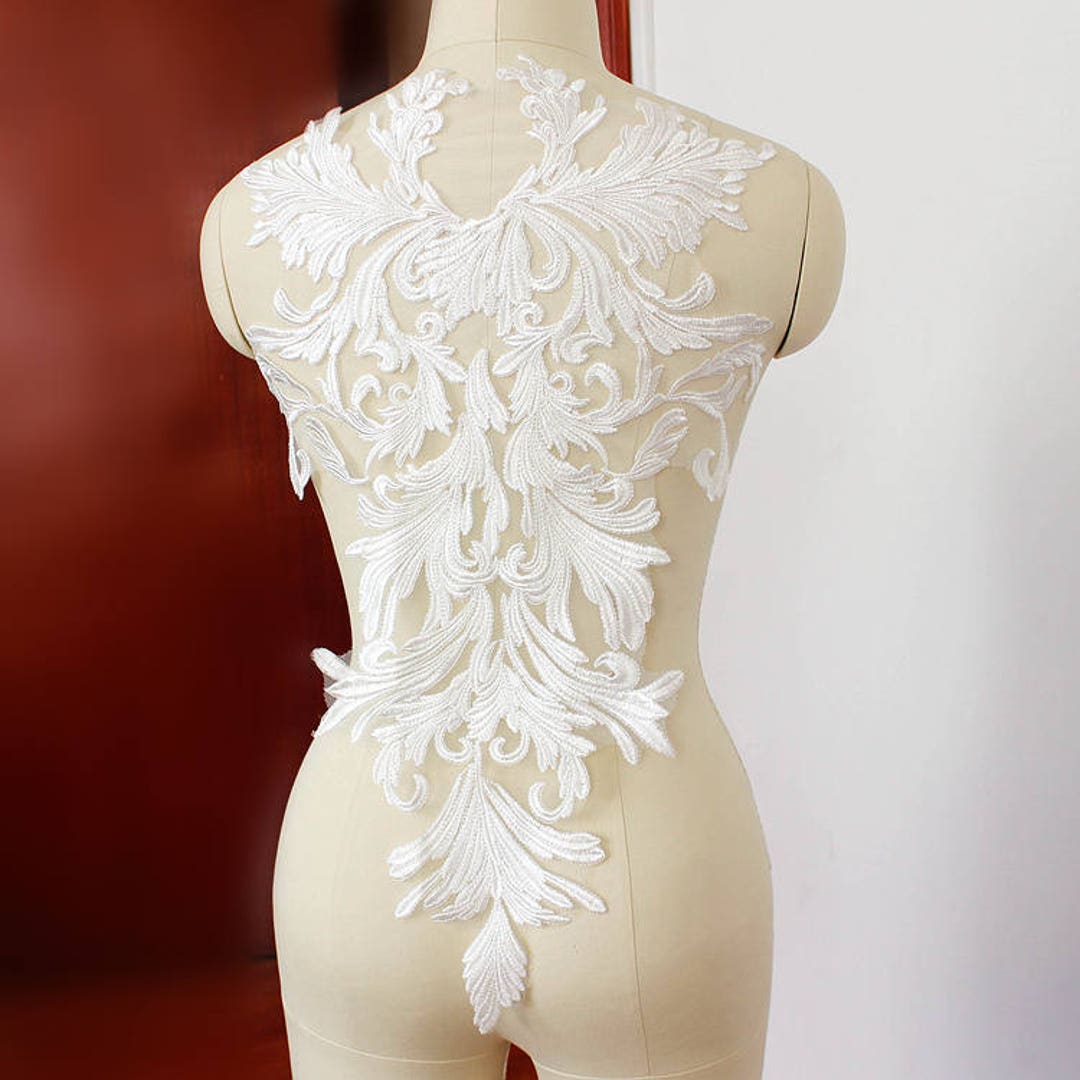 1PC Lace Applique,off-white Lace Applique,wedding Dress Applique,bridal ...