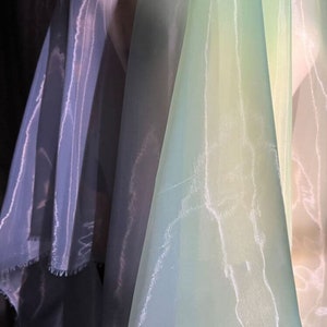 1 Yard Gradient Organza Fabric,grey Green Yellow Gradual Change Tulle ...