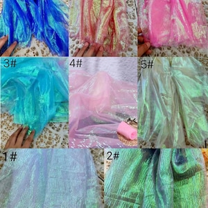 Laser Organza Fabric,shiny Iridescent Crinkle Sheer Organza Fabric ...
