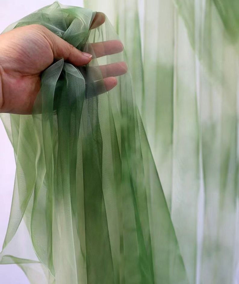 Green Rainbow Tulle Fabric,overstain Tulle Fabric,ombre Soft Smooth ...