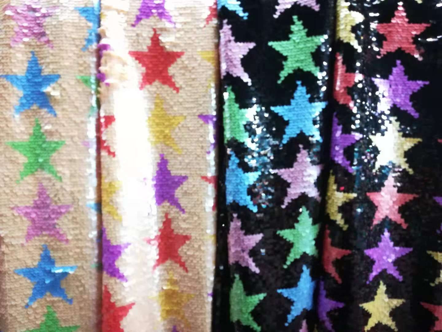 2019New 1 yard Multicolor Stars Sequin FabricReversible | Etsy