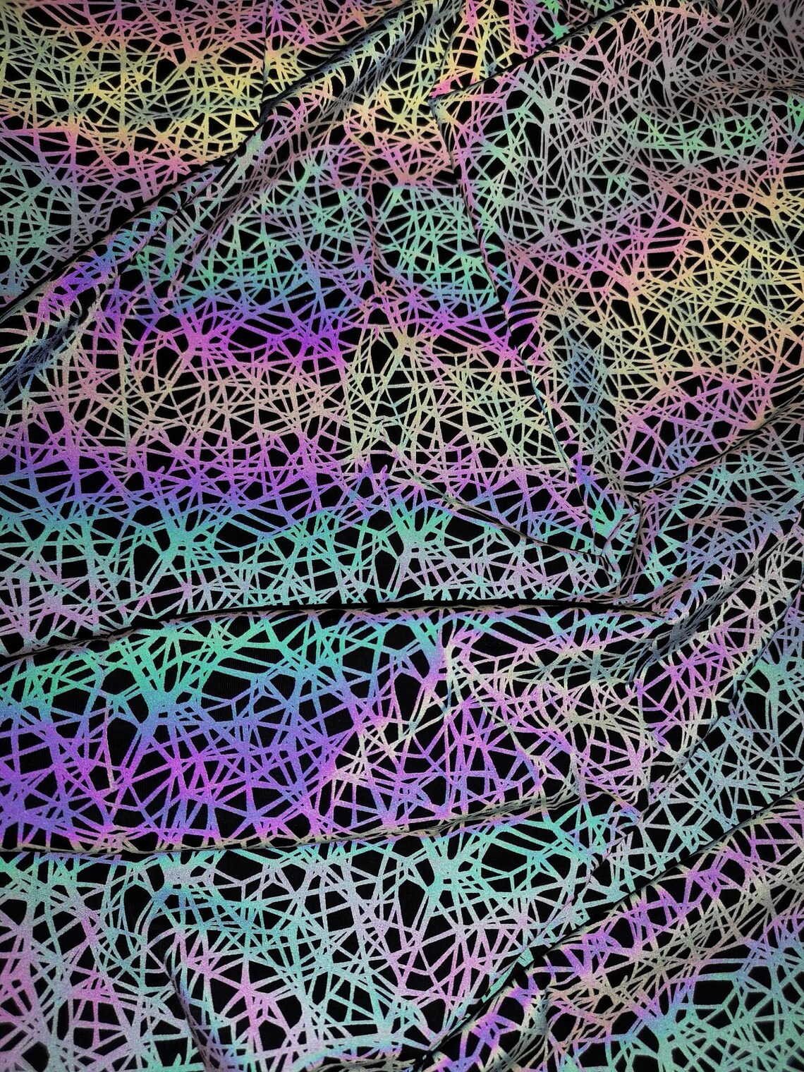 1Yard Reflective FabricReflective Iridescent Rainbow Color in | Etsy