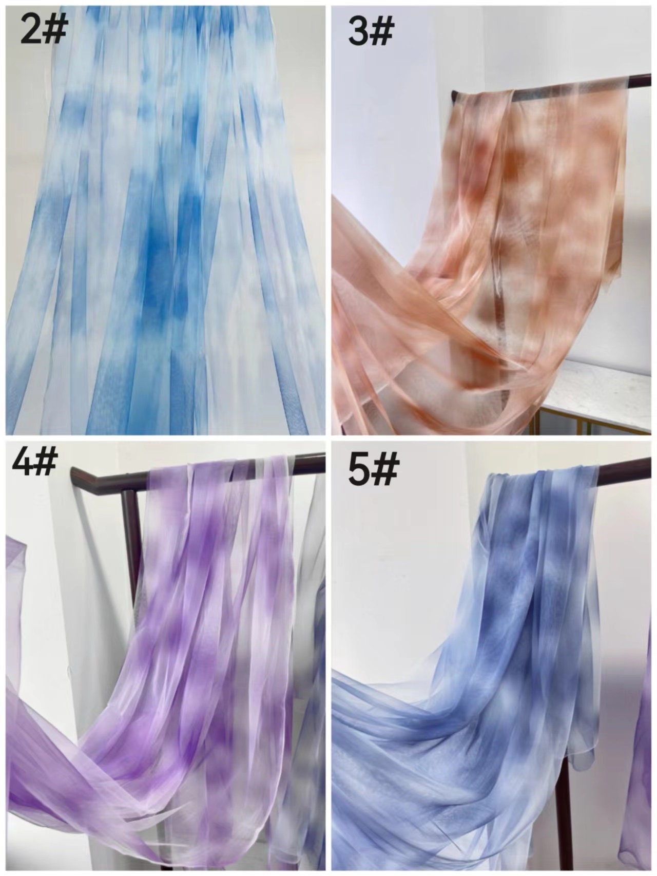 Green Rainbow Tulle Fabric,overstain Tulle Fabric,ombre Soft Smooth ...