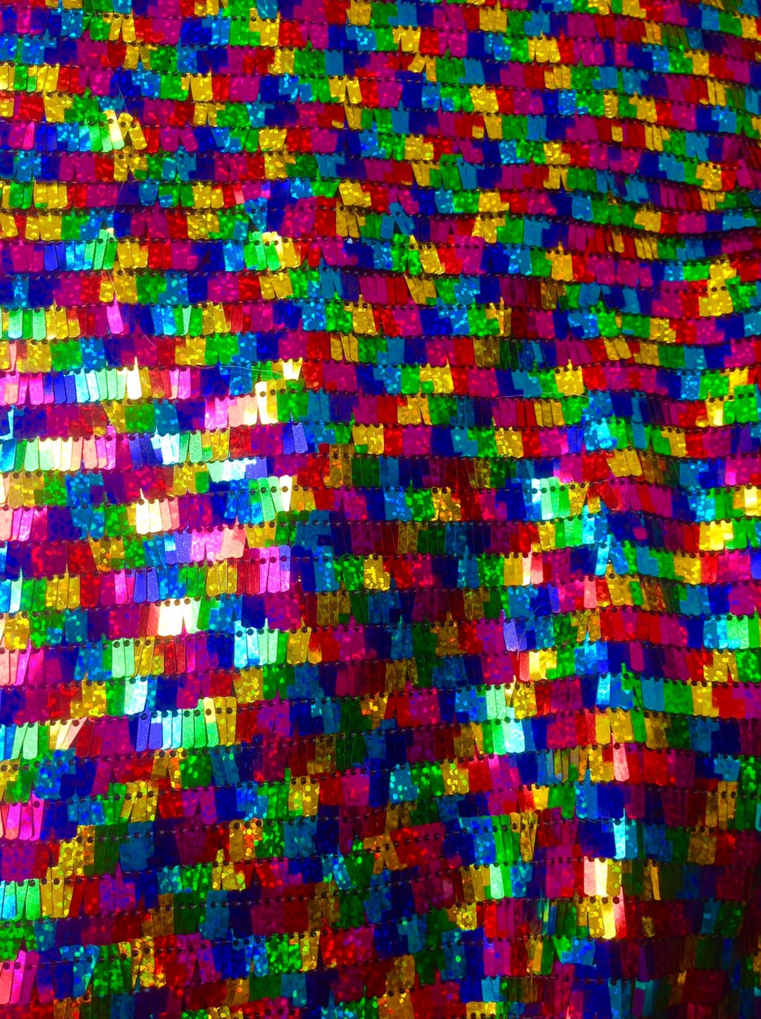 1 Yard Rainbow Multicolor Sequin Fabric,holographic Sequin Kimono ...