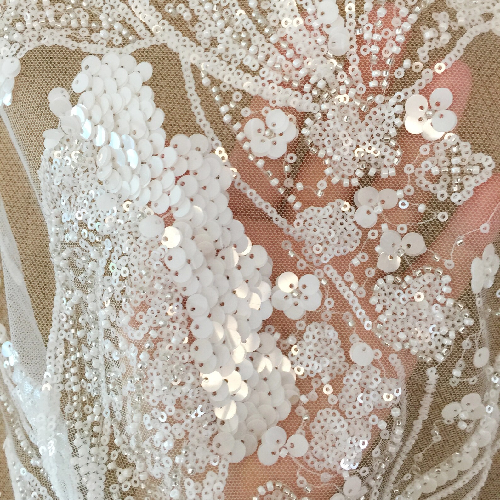 1yard off White Bead Lace Fabric,embroidery Big Flower Lace Fabric ...