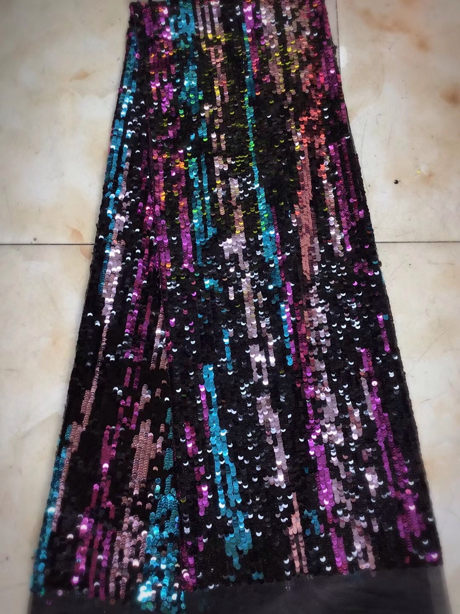 New Design1 Yard Multicolor Sequin FabricMix Colos Sequin | Etsy