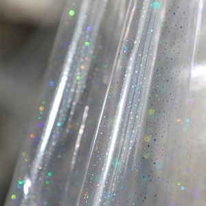Holographic Transparent TPU Fabric,soft Iridescent Rainbow Tpu,casual ...