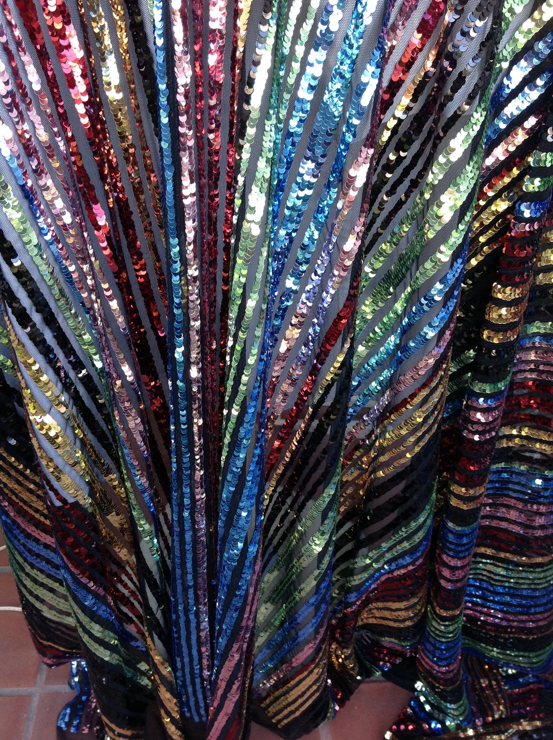 Newhigh Quality 1 Yard Multicolor Sequin Fabricstripe - Etsy