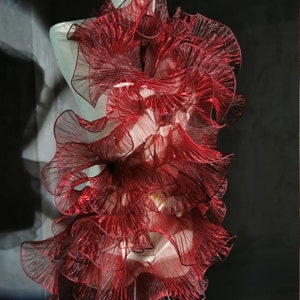 New1yards Organza Lotus Lace Trimred Lace Fabricwedding - Etsy