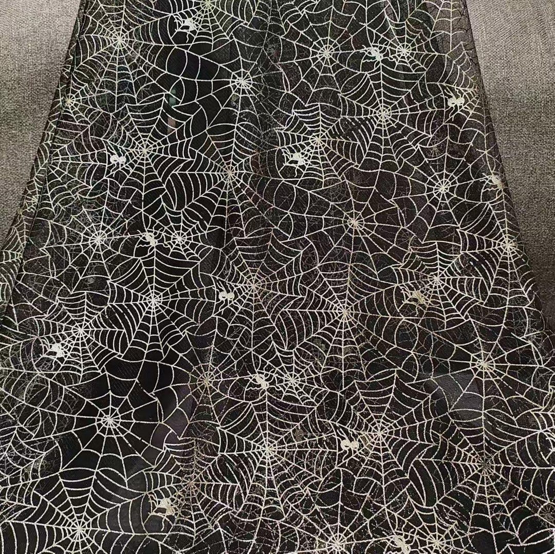1yard Spider Web Mesh Tulle Fabric,halloween Costume Cap Cloak Fabric ...