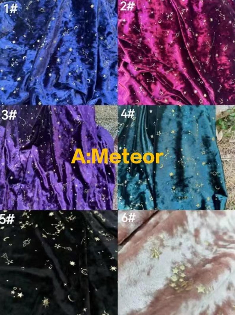 Star Velvet Fabric,4way Stretch Starry Sky Universe Silk Diamond Velvet ...