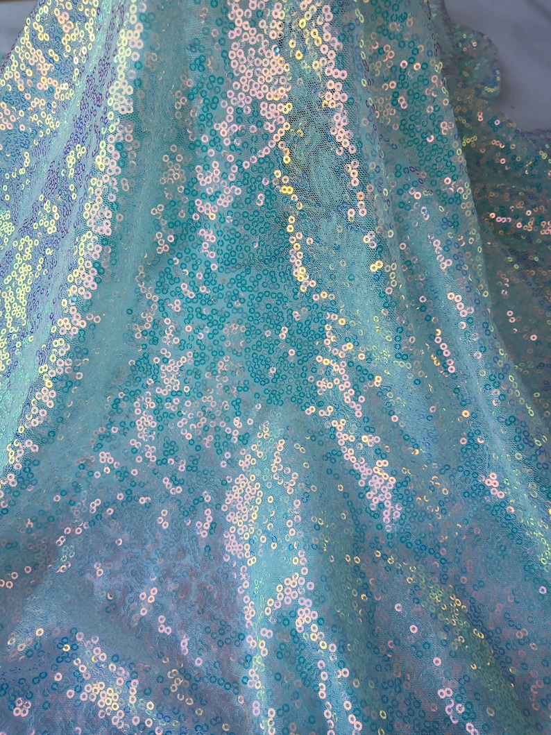 1yard Iridescent Green Sequin Fabricholographic | Etsy