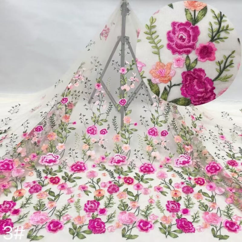 Flower Lace Fabric - Etsy