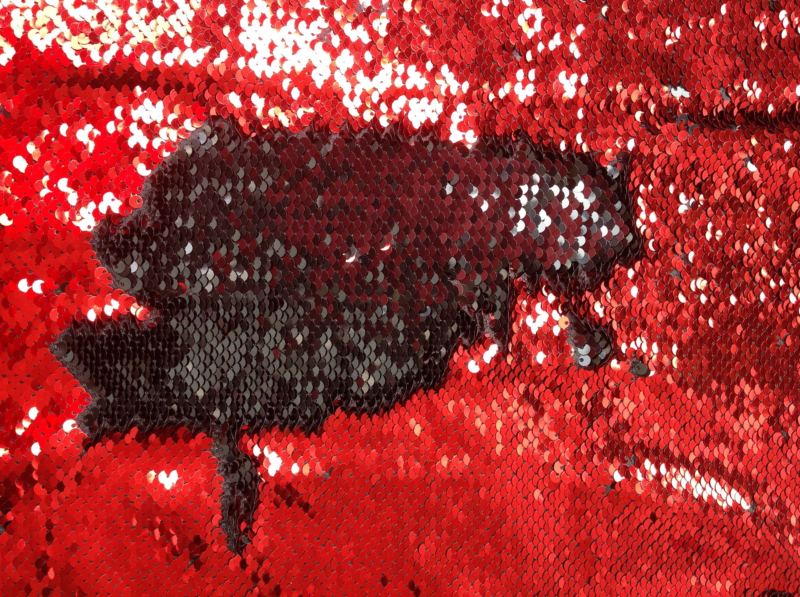 1 Yard Shiny Red/Shiny Black Mermaid Sequin Fabric New | Etsy