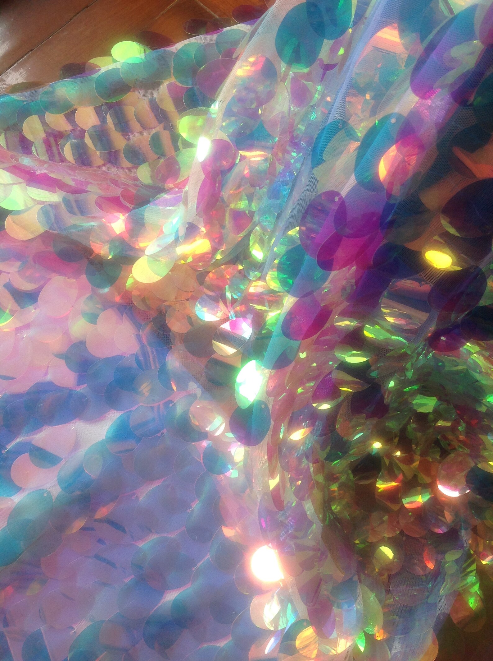 1 Yard Magic Iridescent Sequin Fabrictear Drop Sequin - Etsy