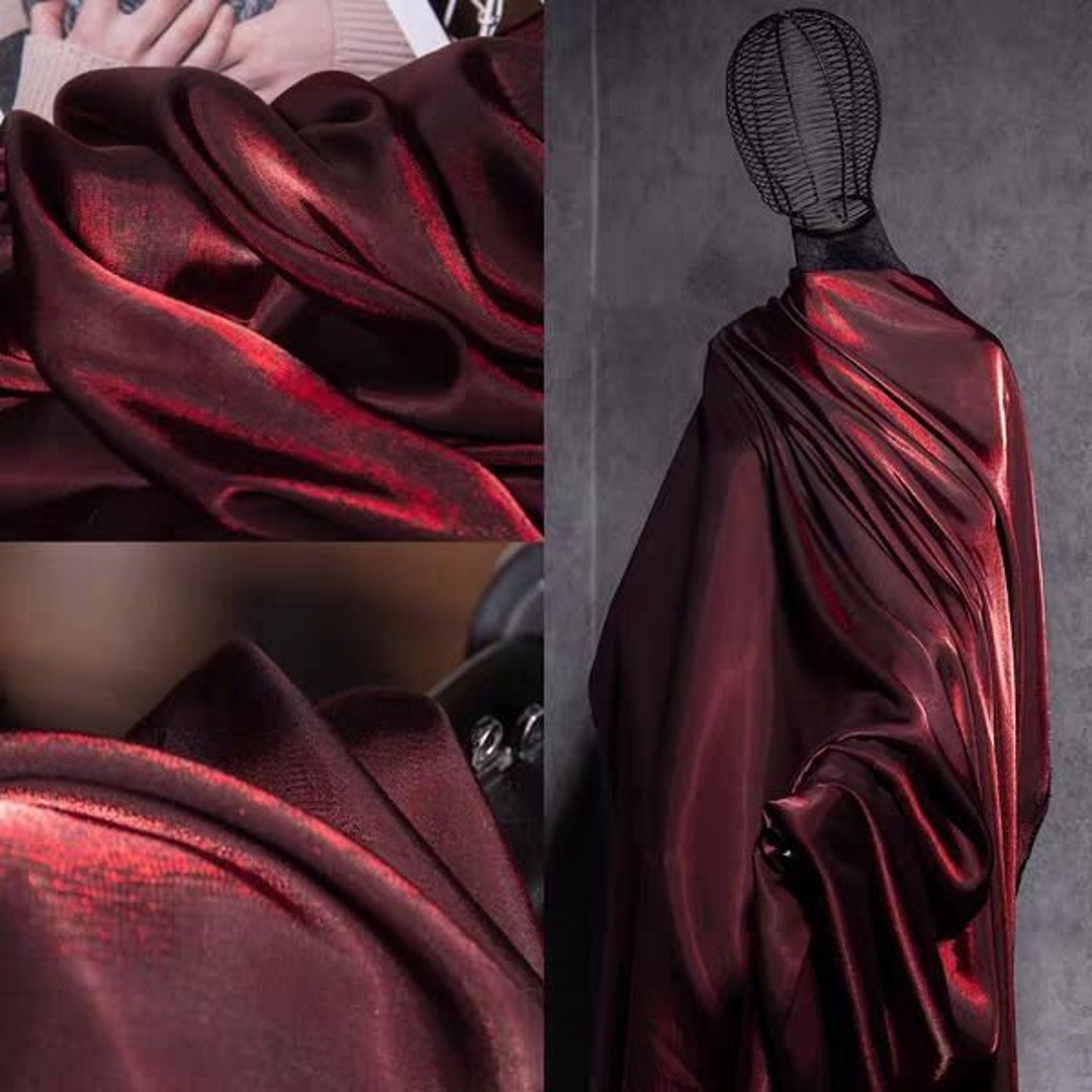 1 Yard Wine Cotton Silk Fabric,soft and Smooth Well Drap Fabric ...