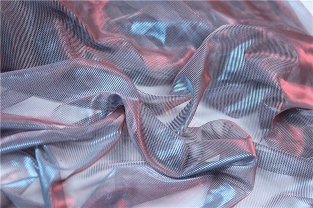 1yard Iridescent Mesh Fabric,2way Stretch Soft Smooth Magic Hollow Out ...