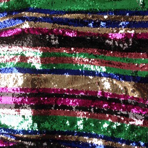 New!!1 Yard Multicolor Sequin Fabric,stripe Sequin Dress Fabric,mix-6 ...