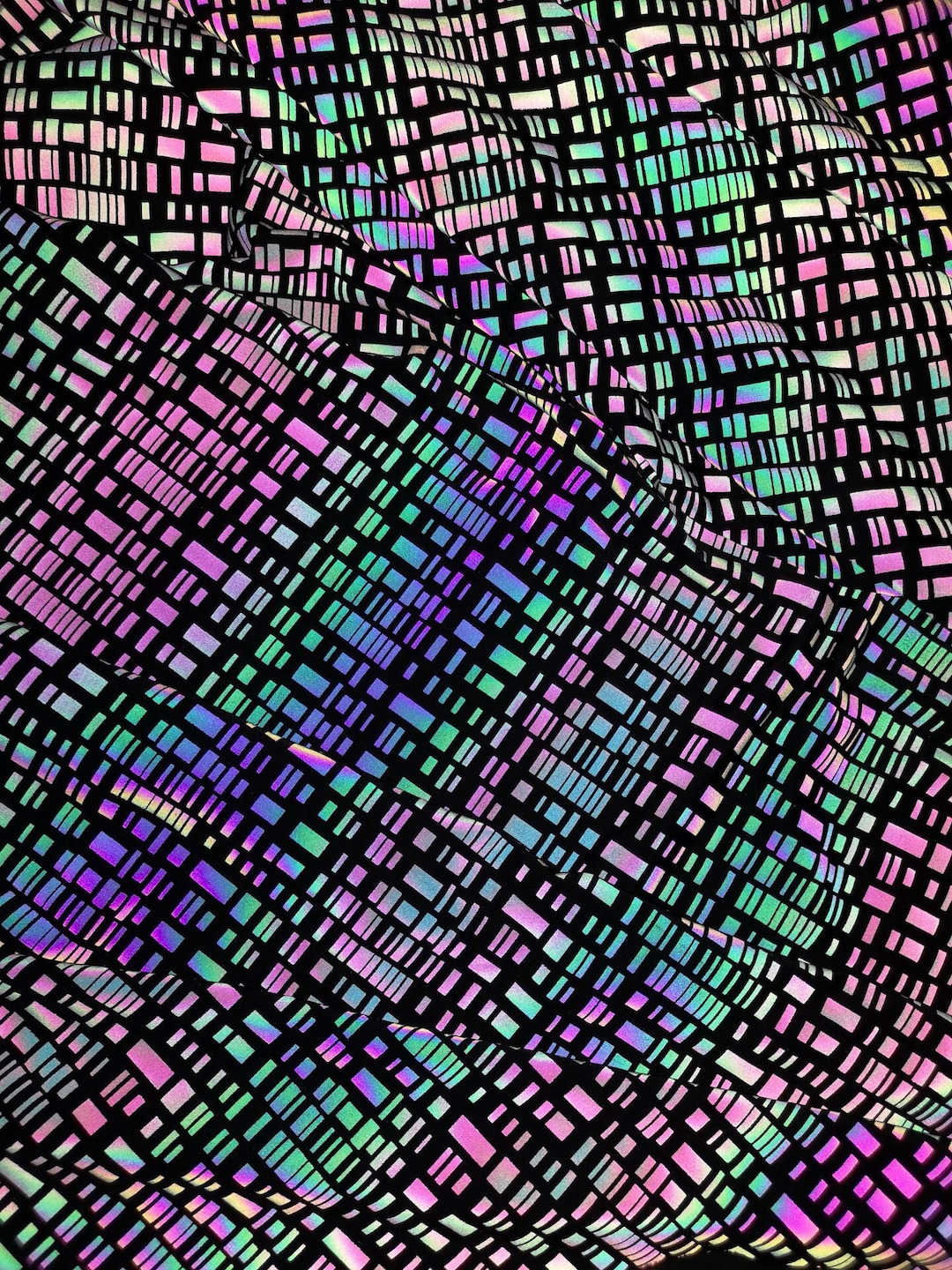 1 Yard 4way Stretch Dark Reflective Fabric,iridescent Rainbow Fabric ...