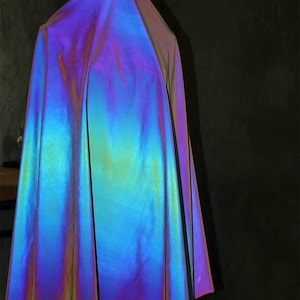 1 Yard 4-way Stretch Midnight Reflective Fabric,iridescent Rainbow ...