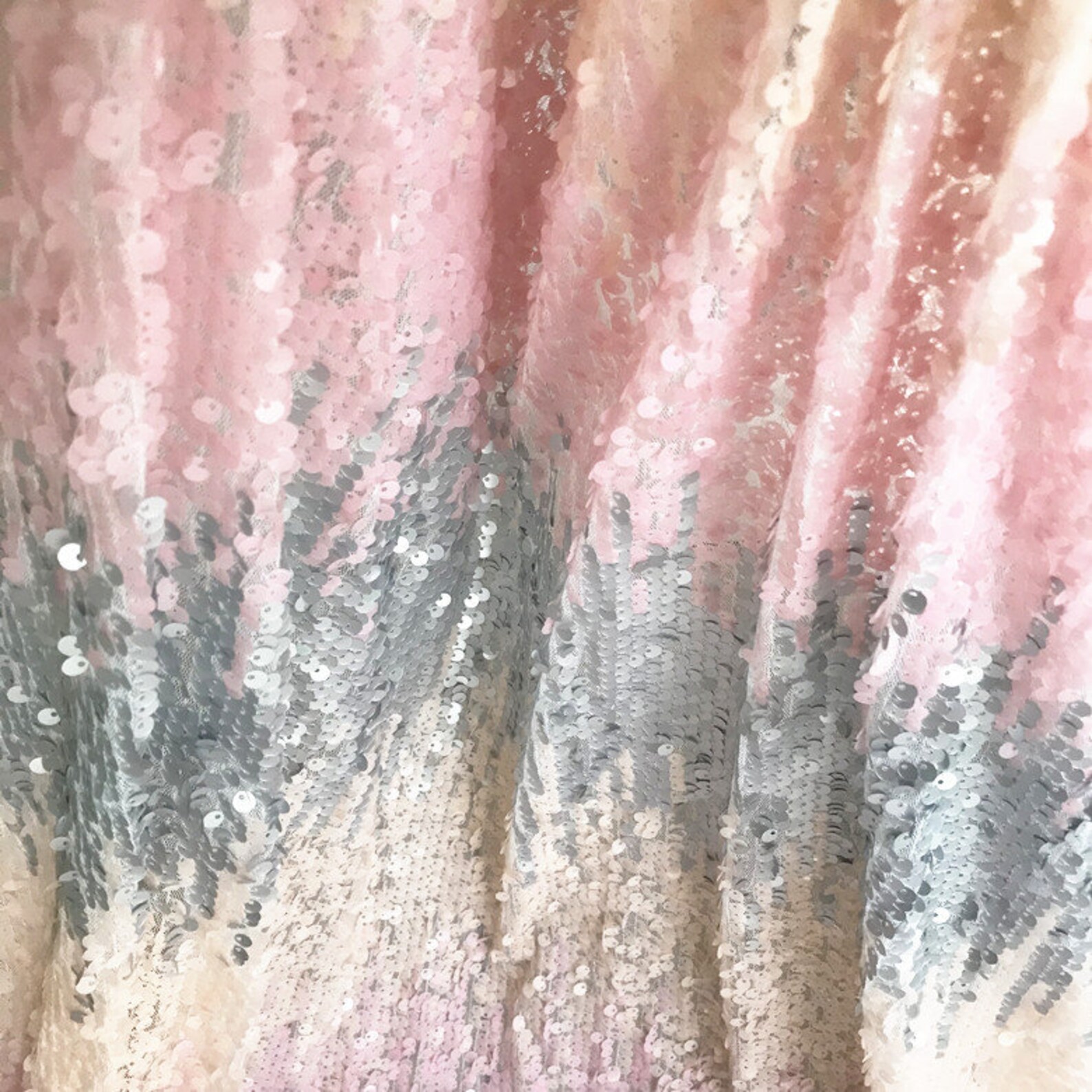 1yard Pink Mermaid Stretch Sequin Fabric,multicolor Sequin Fabric,houte ...