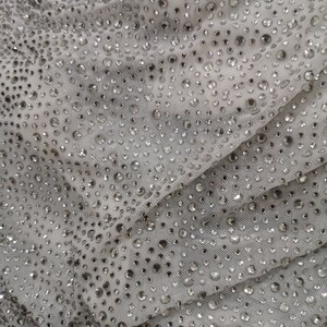 4way Stretch Heavy Rhinestone Fabric,full Crystal Silver Rhinestone ...