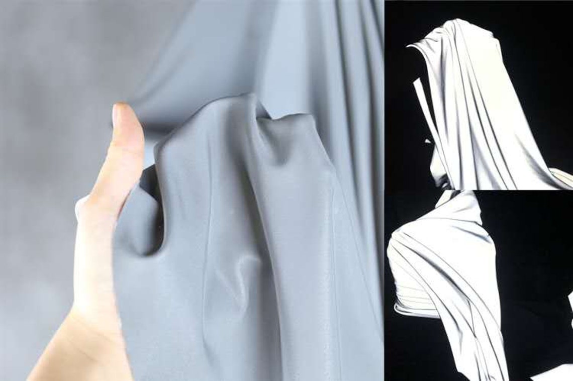 1 Yard 4Way Stretch Dark Reflective FabricGrey Reflect Silver | Etsy