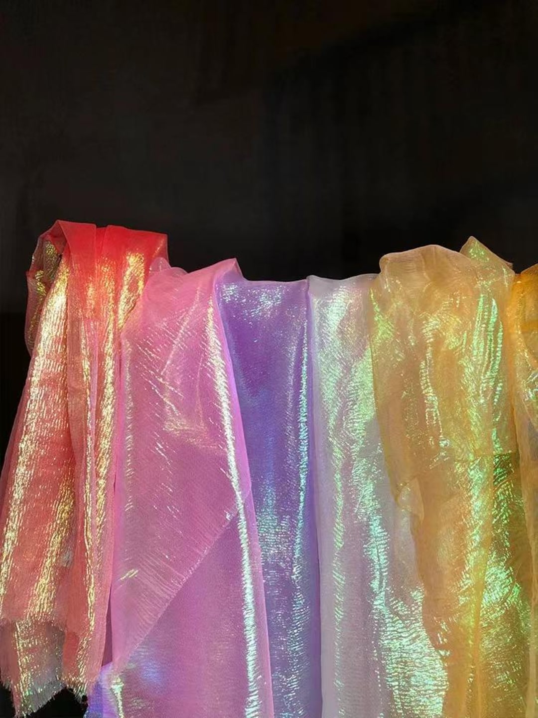Laser Organza Fabric,shiny Iridescent Crinkle Sheer Organza Fabric ...