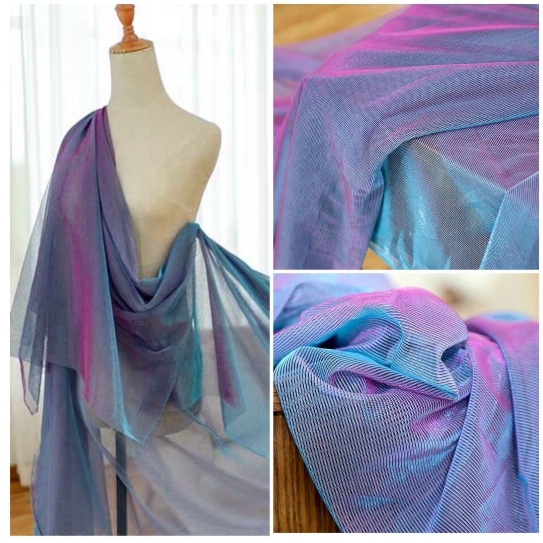 1yard Iridescent Mesh Fabric,2way Stretch Soft Smooth Mesh Fabric ...