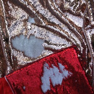 1 Yard Rose Gold/white Flip Sequin Fabric,reversible Sequin Fabric ...