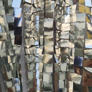 1yard Big Square Sequin Fabric,25mm Big Unicorn Iridescent Sequin ...