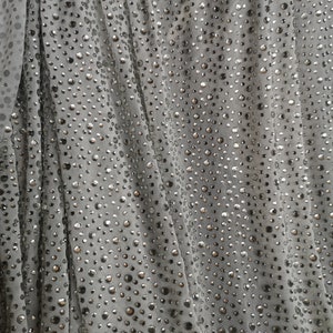 4way Stretch Heavy Rhinestone Fabric,full Crystal Silver Rhinestone ...