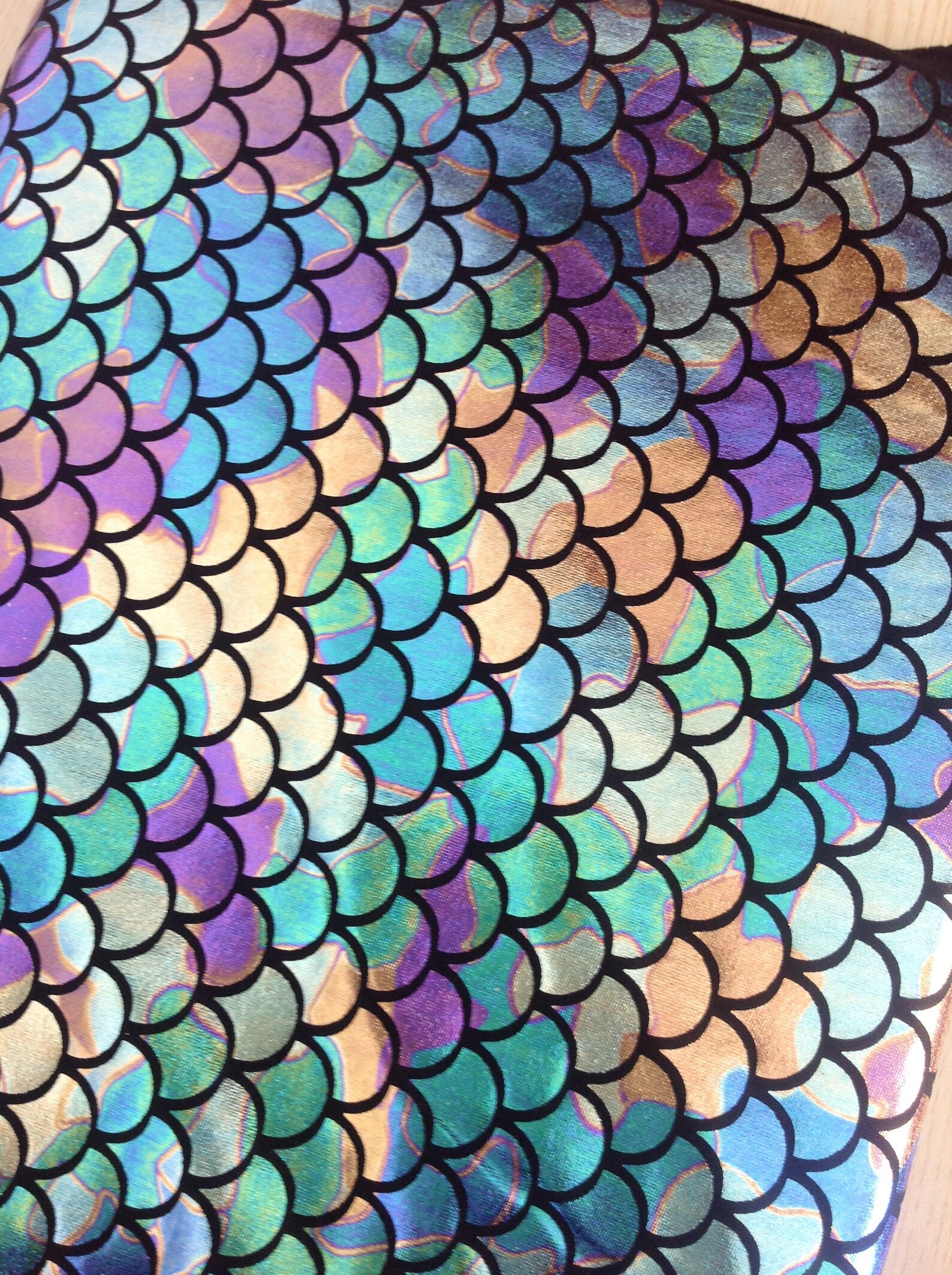 1 Yard Mermaid Fabricmulticolor Jumbo Fish Dragon Scale | Etsy