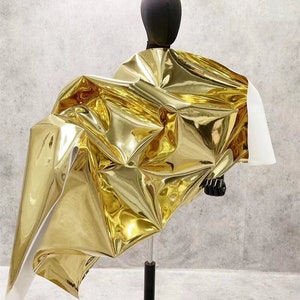 Silver Mirror PU Fabric,gold Mirror PU Fabric,sparkle Shiny PU Faux ...