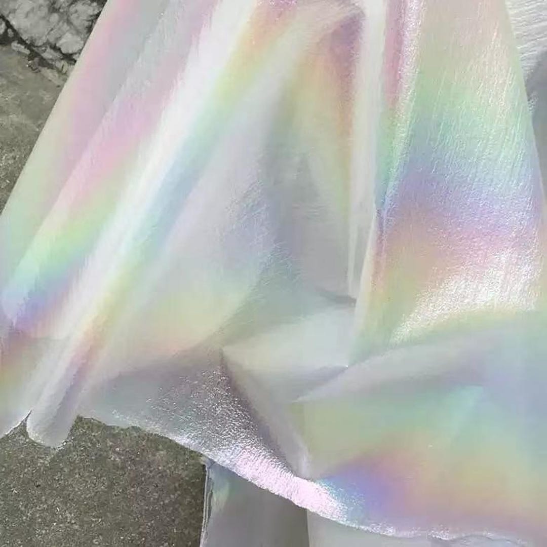 Iridescent Folds Pearl Yarn, Crinkle Sheer Organza Fabric,pleated ...